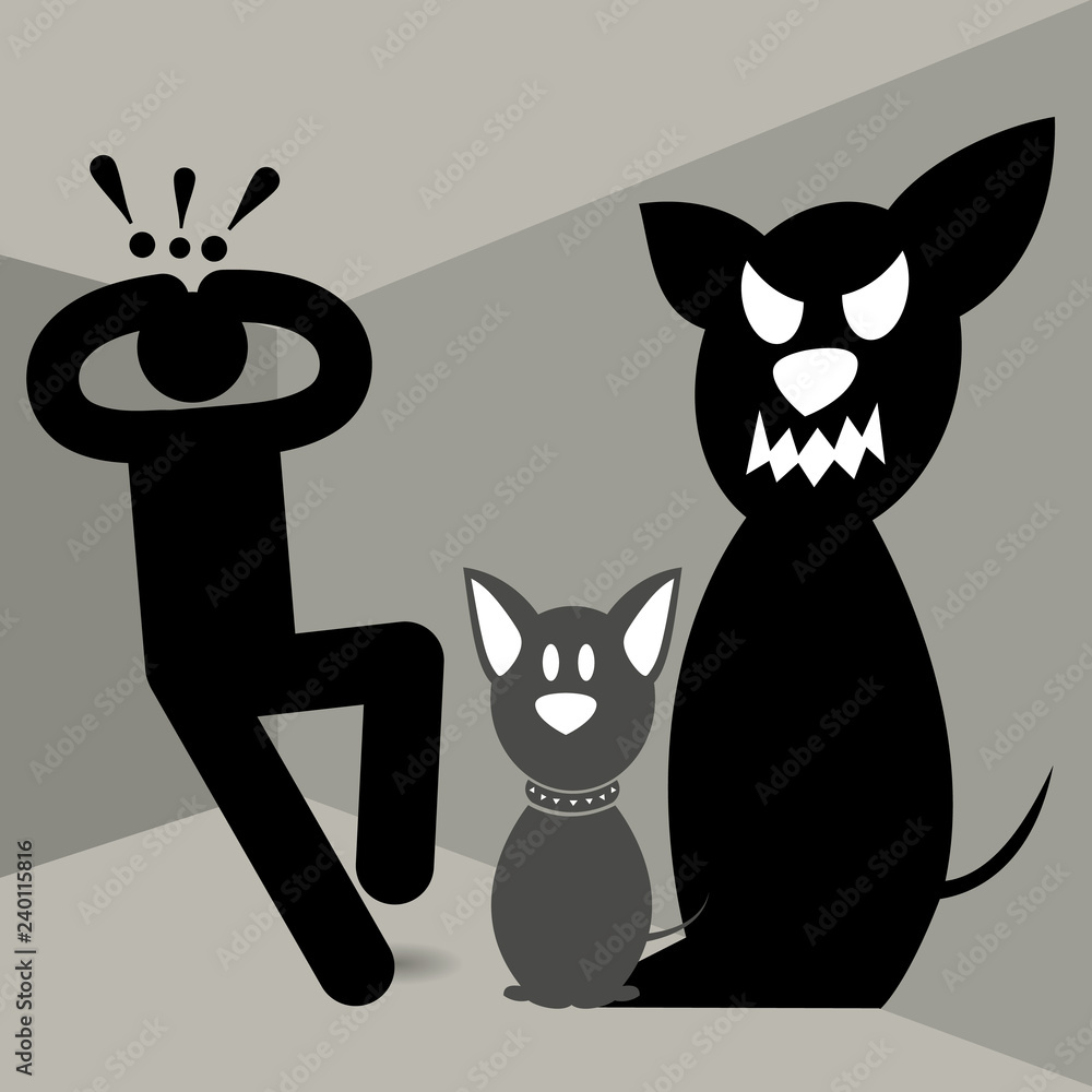 Стоковое векторное изображение «Kynophobia. Lyssophobia. Phobia. Fear ...