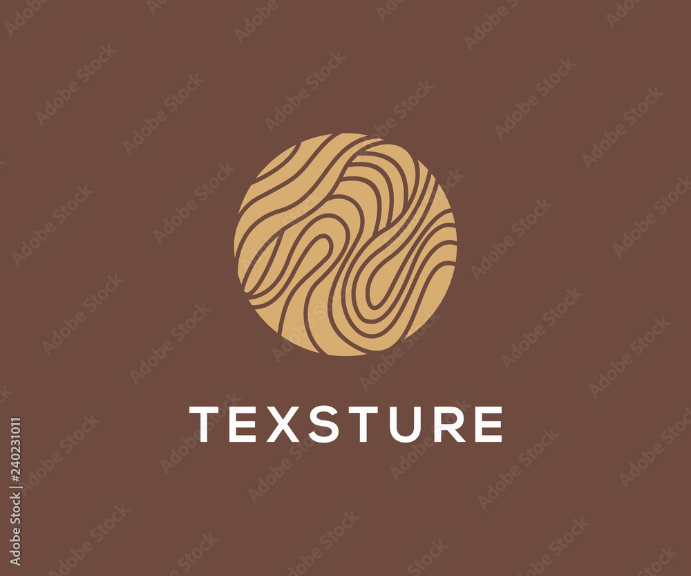 Classic Wood Texture logo design concept with line art style Stock ...