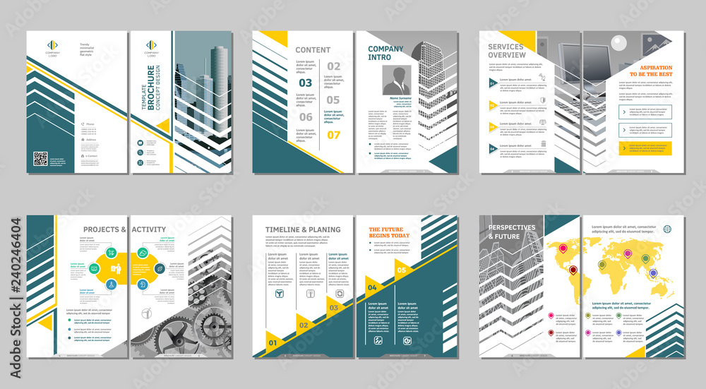 Brochure creative design. Multipurpose template, include cover, back ...