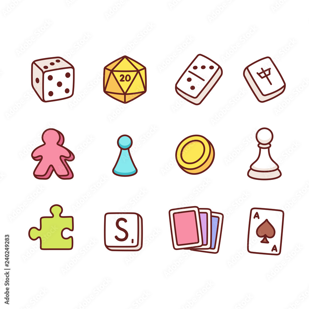Board game icons Stock Vector | Adobe Stock