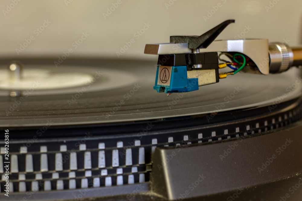 An old record player that still works and can read music from vinyl ...