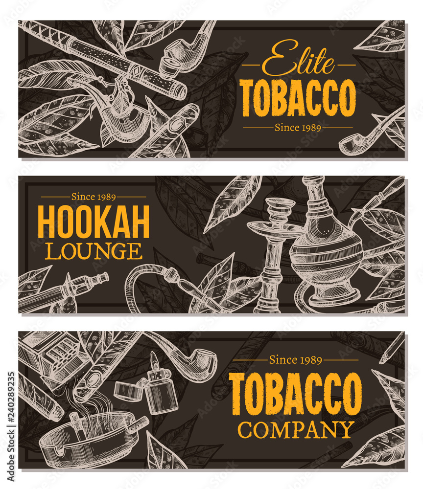 Trendy design on chalkboard of horizontal vector banners with hand ...