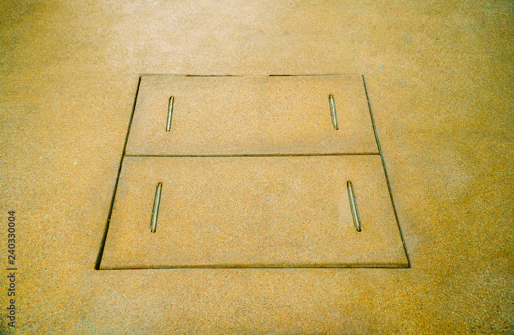 Cover manholes, drainage Surface sand, Manhole concrete cover install ...