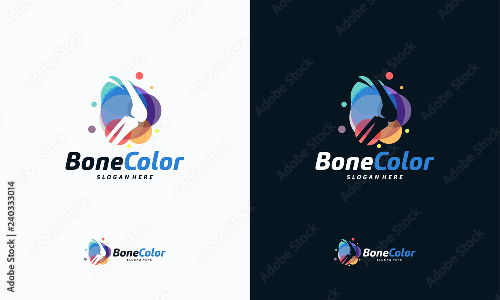Colorful Bone logo vector, Knee logo designs template, design concept ...