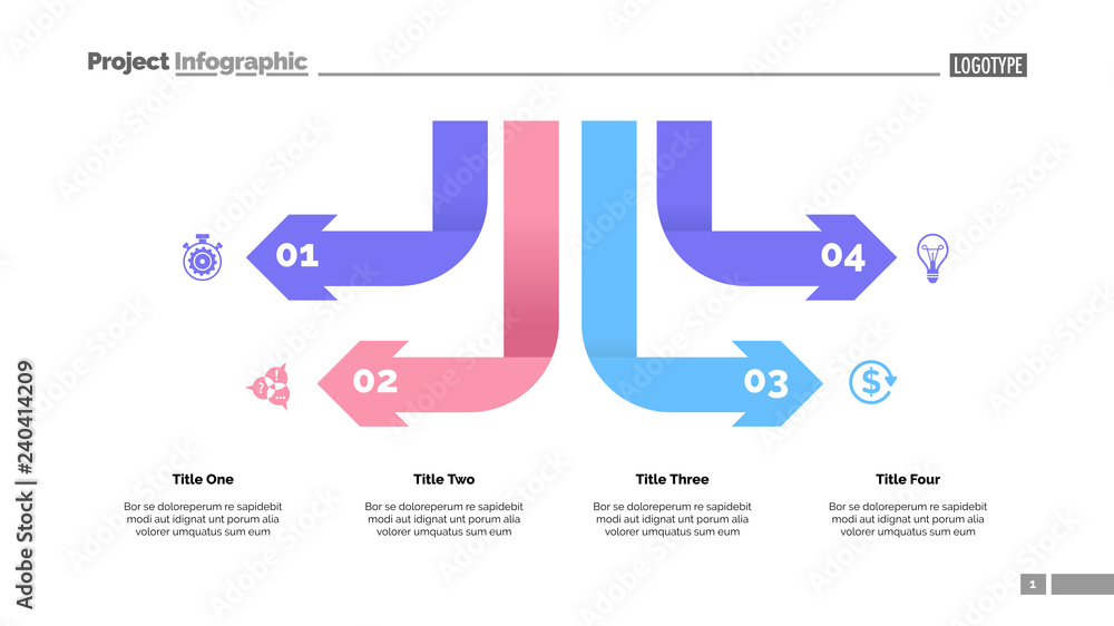 Four arrow infographic diagram. Option chart, diagram, infographics ...