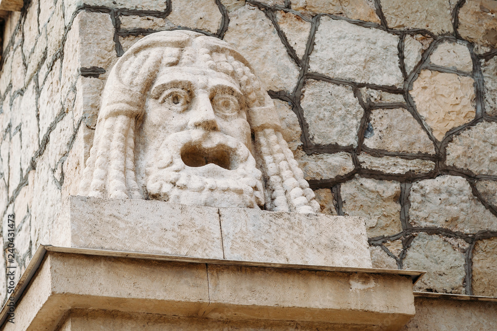 3d model of greek man bas-relief facial statue. 3d artwork sculpture ...