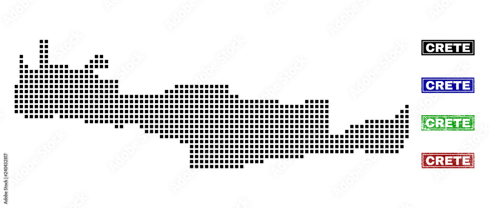 Stock-Vektorgrafik „Vector dot abstract Crete map and isolated clean ...