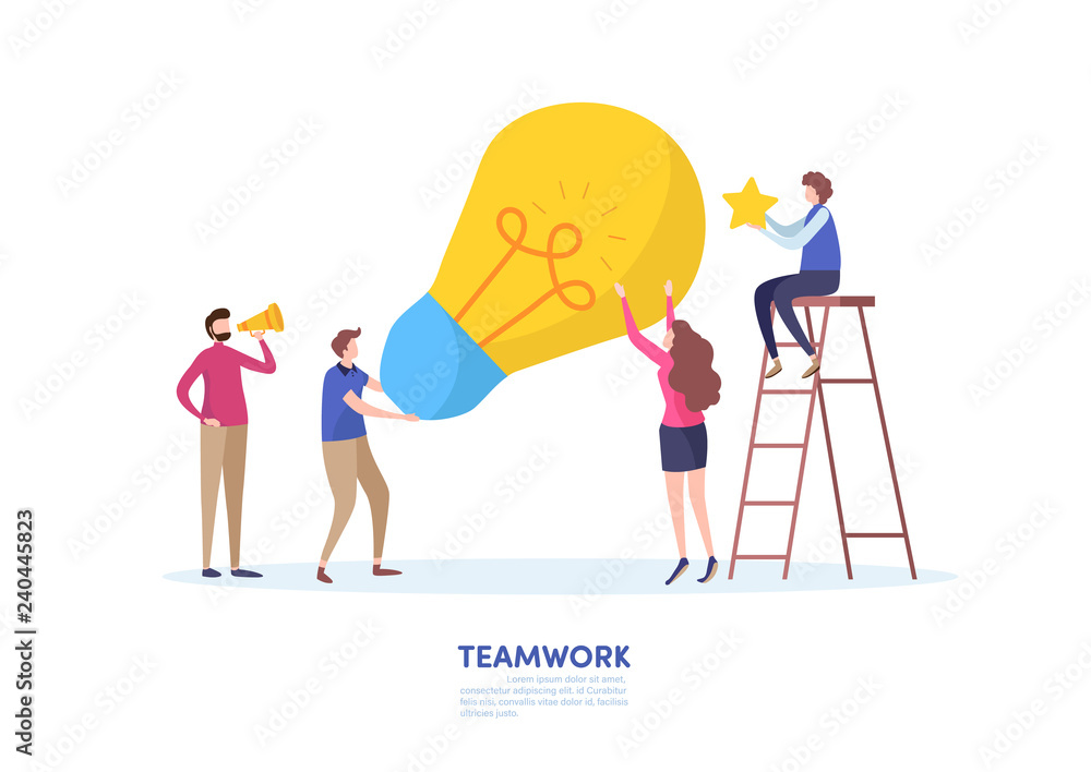 Team building create idea to success together teamwork business concept ...