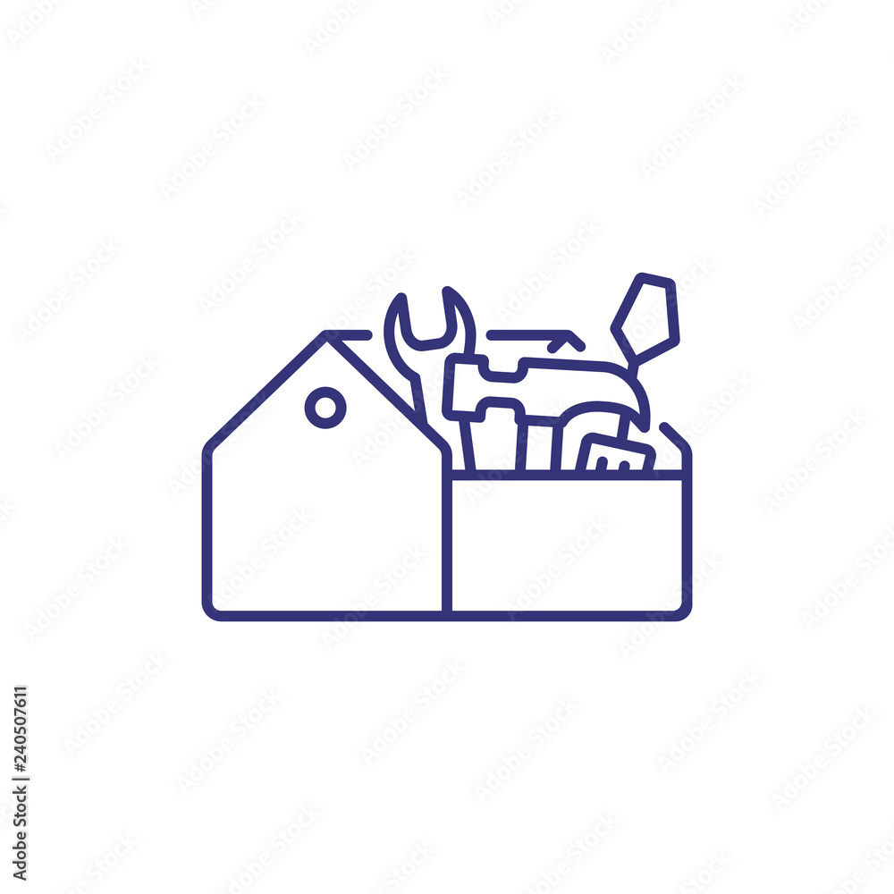 Tool box line icon. Toolbox, toolkit, instrument. Construction concept ...