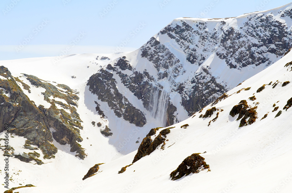 Avalanche in a Beautiful Winter Mountain .Seven Rila Lakes,Bulgaria ...