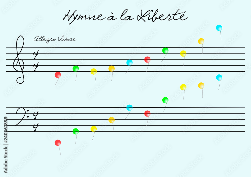 Partition d'un hymne à la liberté Stock Illustration | Adobe Stock