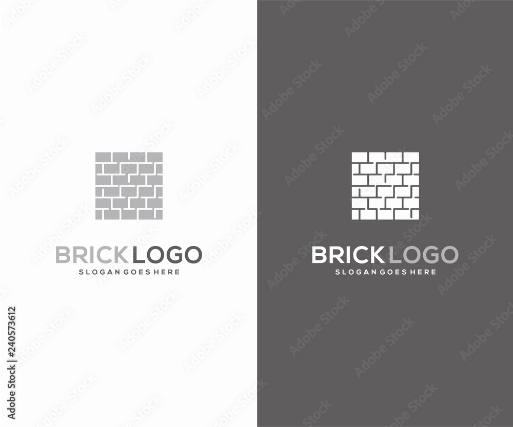 Brick logo design concept, Construction Building logo design template ...