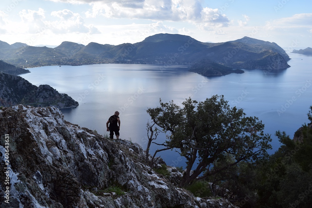 Hiking. From a hikes on the Karia trail. Turgut Castle. The Hydas ...