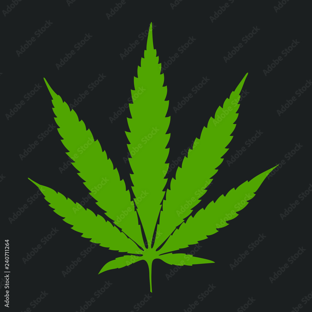 Marijuana Leaf Clipart. Green Cannabis Leaf Illustration,black ...