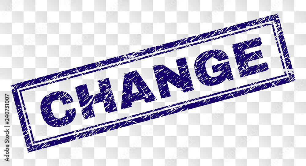 CHANGE stamp seal print with rubber print style and double framed ...