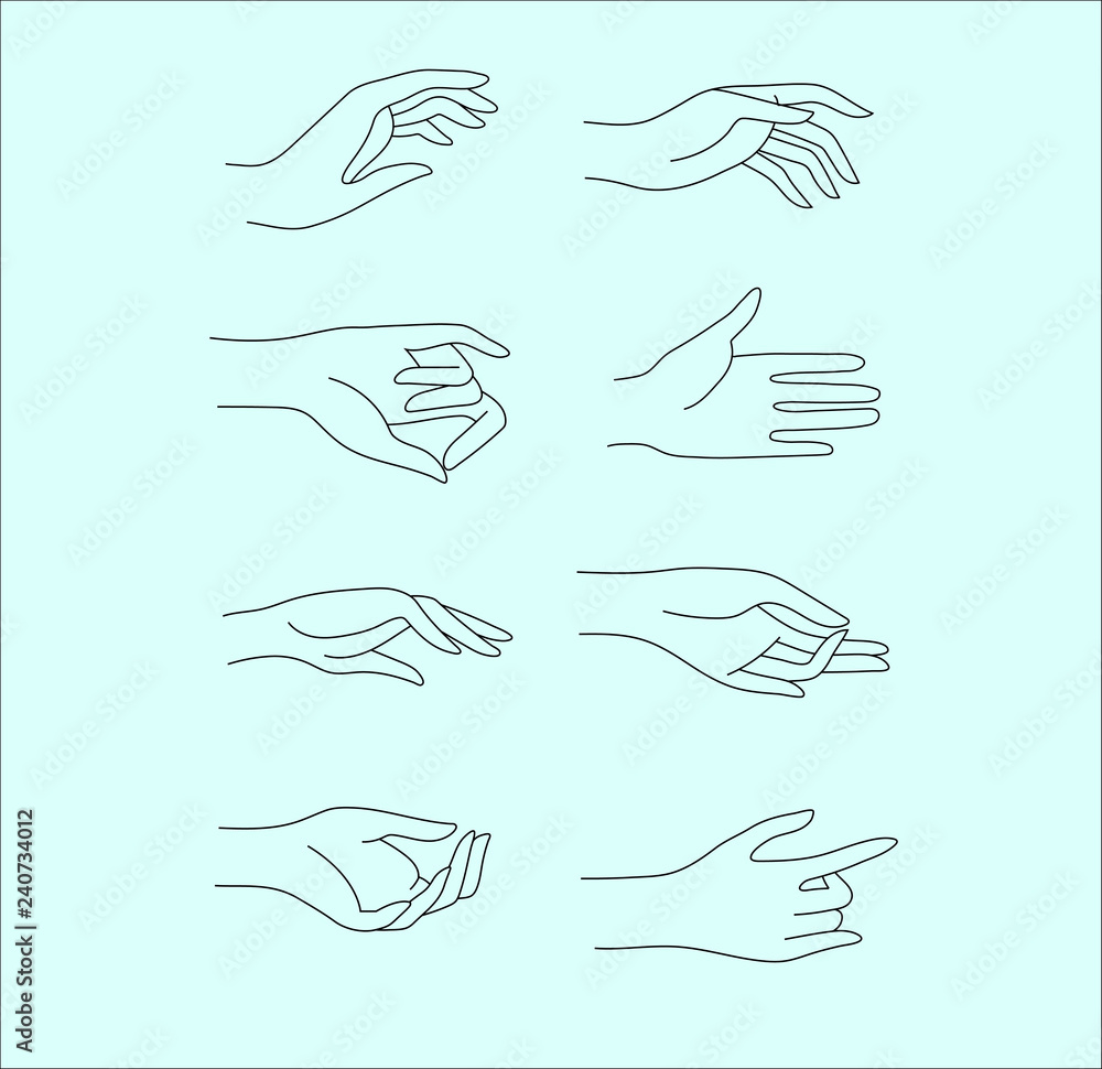 Vector icon and logo female beauty hand. Editable outline stroke size ...