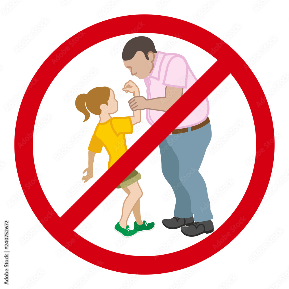 Little girl who is grabbed her arm by the adult man - Child Abuse ...
