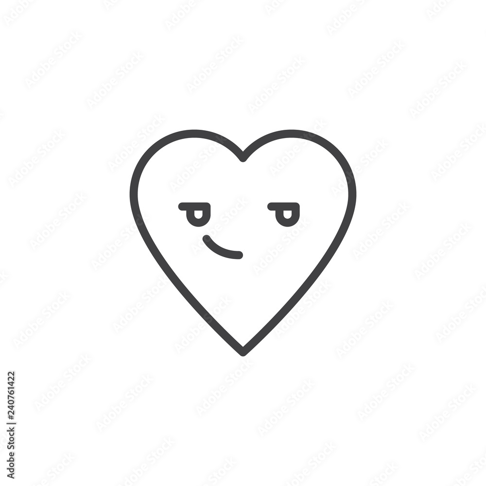Smirking Face emoticon outline icon. linear style sign for mobile ...