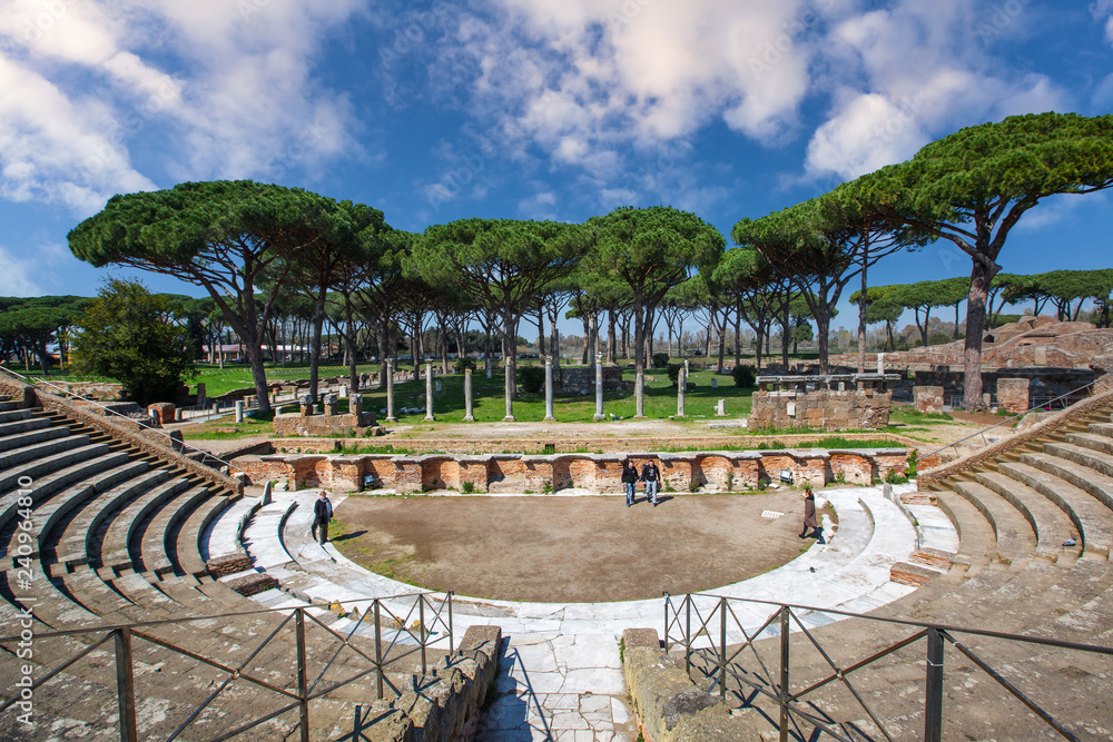 Roman ancient theater in Ostia Antica, Rome Stock Photo | Adobe Stock