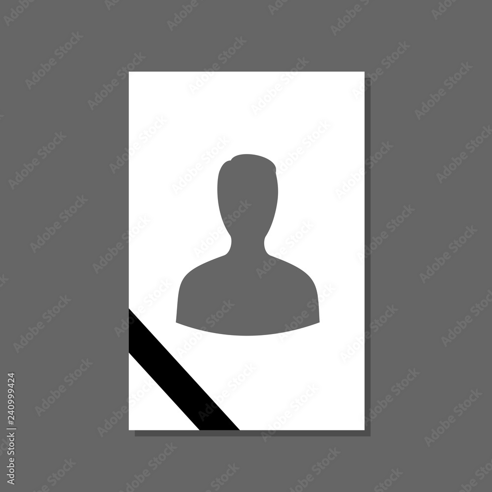 Funeral card and death notice - notification about death of dead person ...