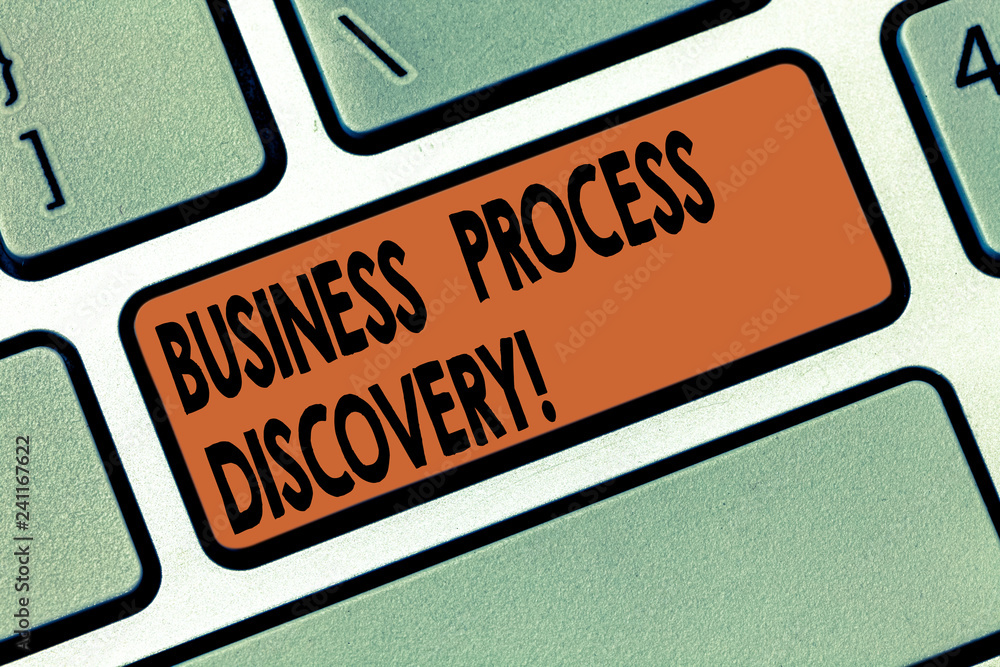 Handwriting text writing Business Process Discovery. Concept meaning ...