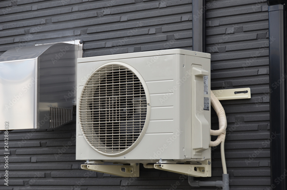 Air conditioner outdoor unit made in Japan Stock Photo | Adobe Stock