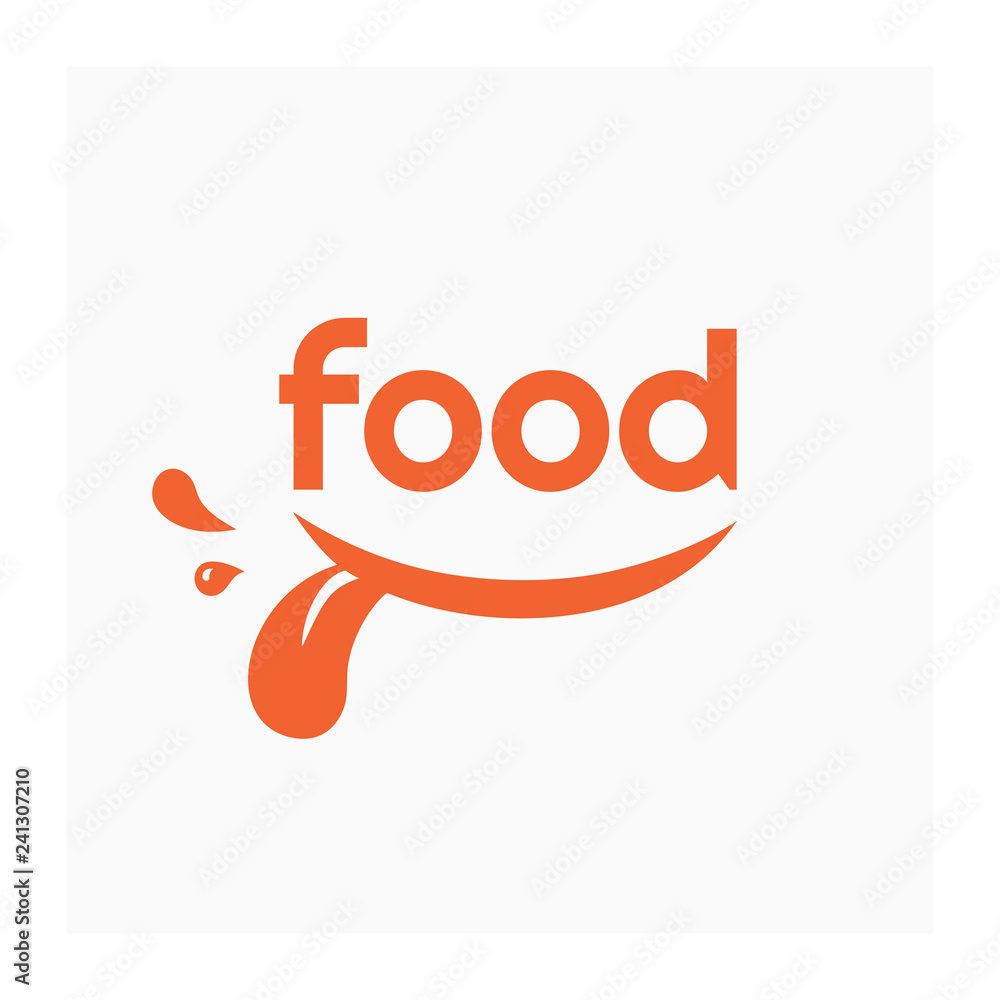 Food logo with smile. Label for food company. Grocery store logo ...