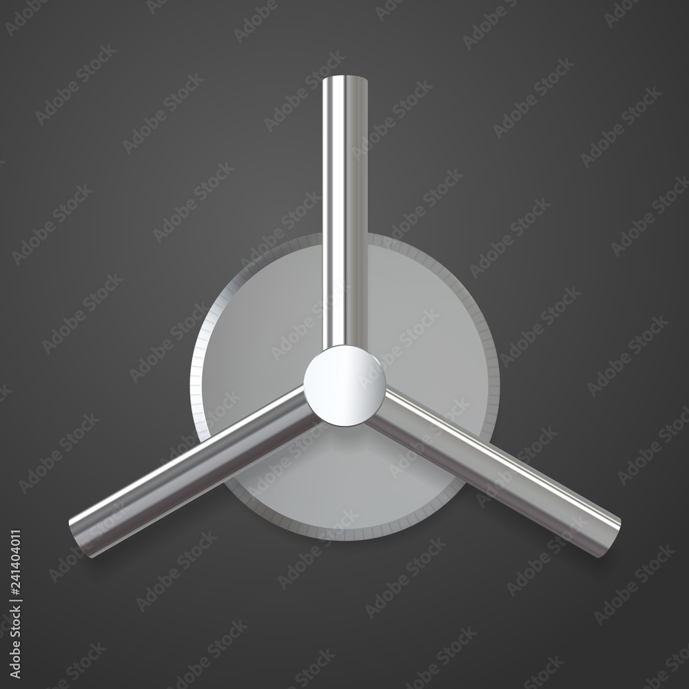 Realistic safe wheel lock. Protection concept. Password vector ...