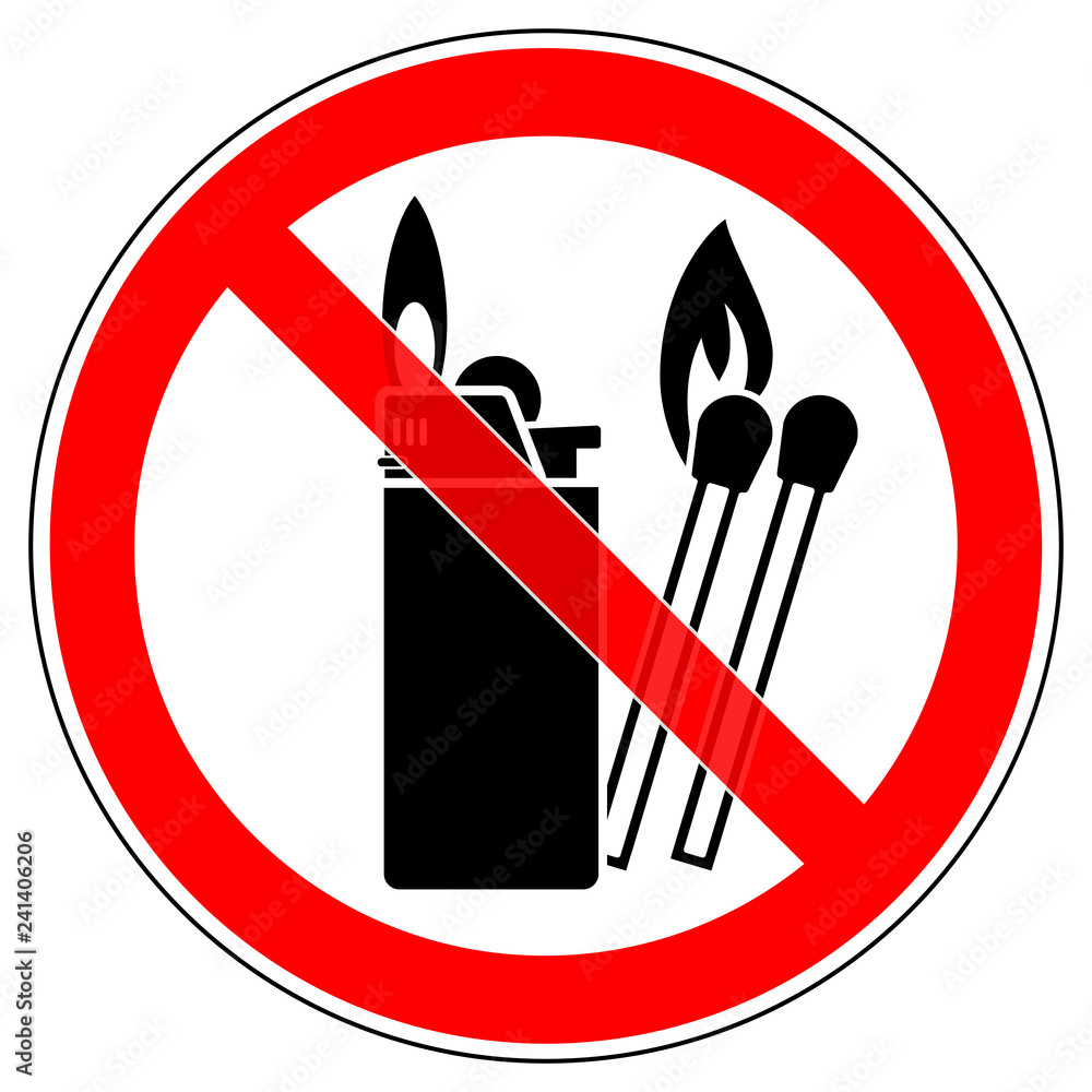 srr512 SignRoundRed - german - Verbotszeichen: Feuerzeug und ...