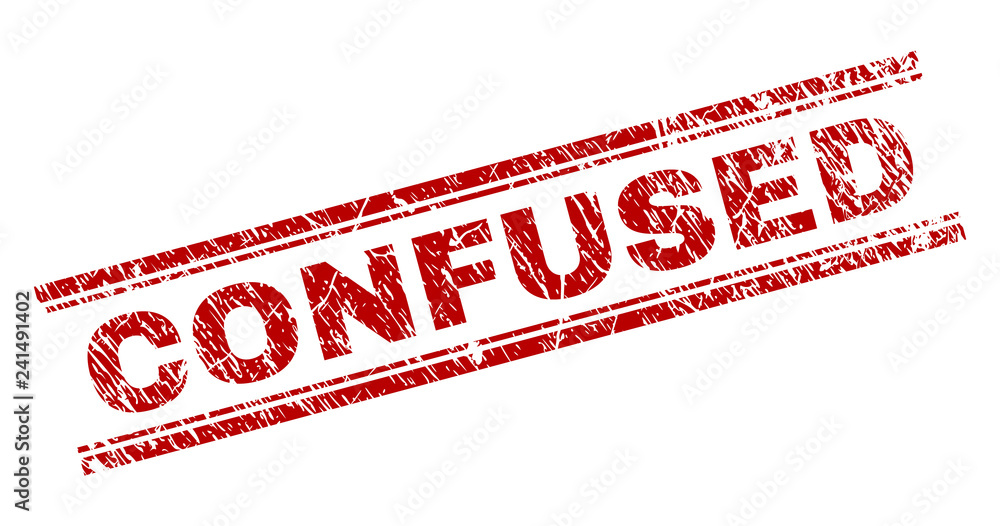 Vector de Stock CONFUSED seal watermark with grunge texture. Red vector ...