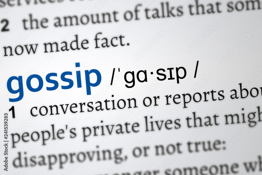 gossip word, definition of the word Stock Photo | Adobe Stock