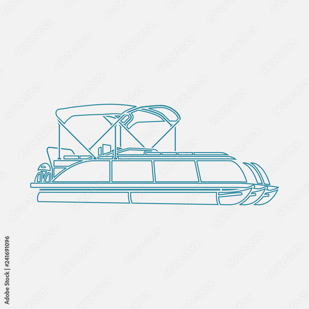 Stock-Vektorgrafik „Editable Isolated Semi-Oblique Side View Pontoon ...