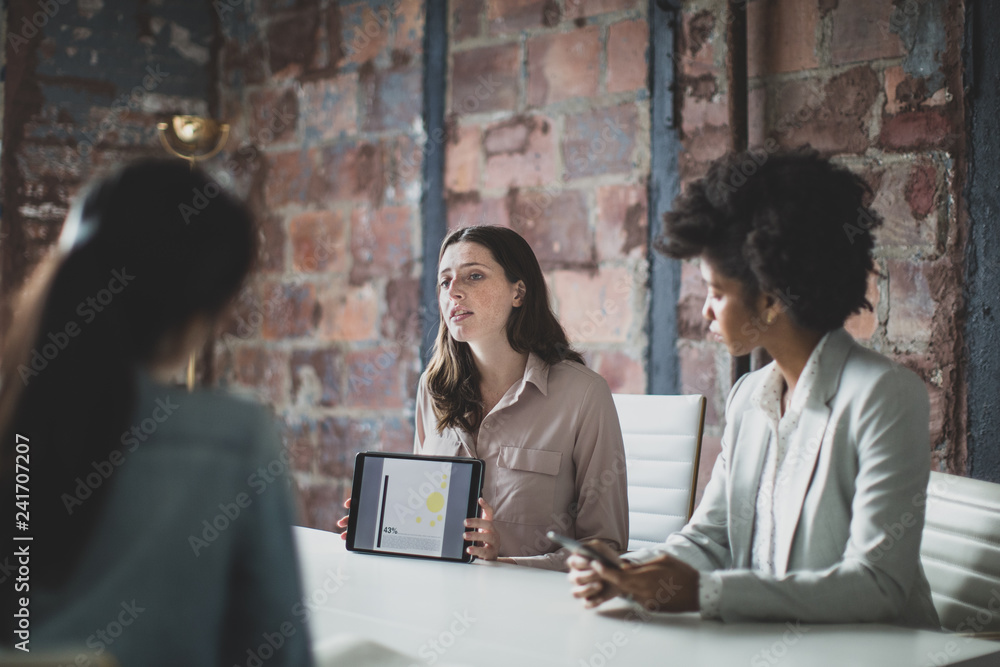 Businesswomen presenting to a client Stock Photo | Adobe Stock