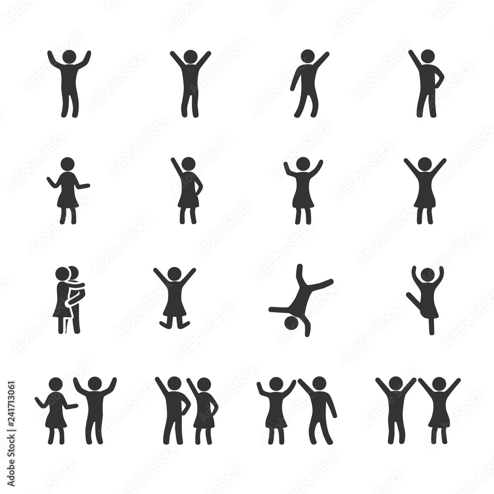 Vector image set of dancing people icons. Stock Vector | Adobe Stock