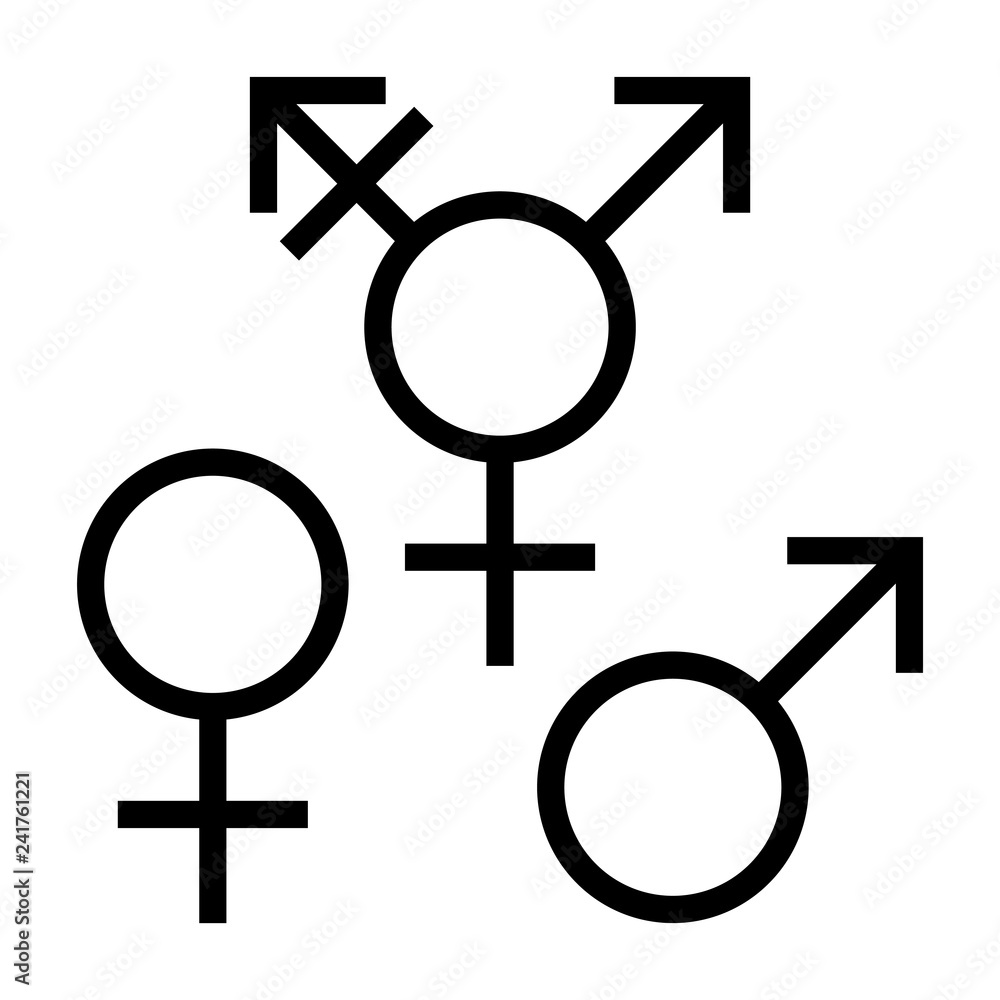 Gender Symbols - Black and white gender symbols for male, female, and ...