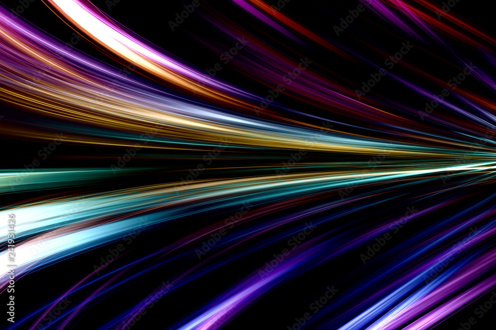 Abstract dark background with colorful neon rays Stock Illustration ...