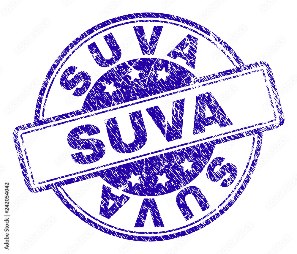 SUVA stamp seal imprint with grunge texture. Designed with rounded ...