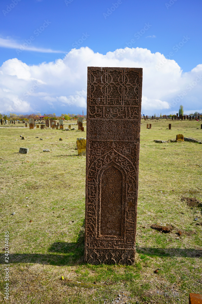 The traditional Turkish cemetery is important place to visit at Ahlat ...