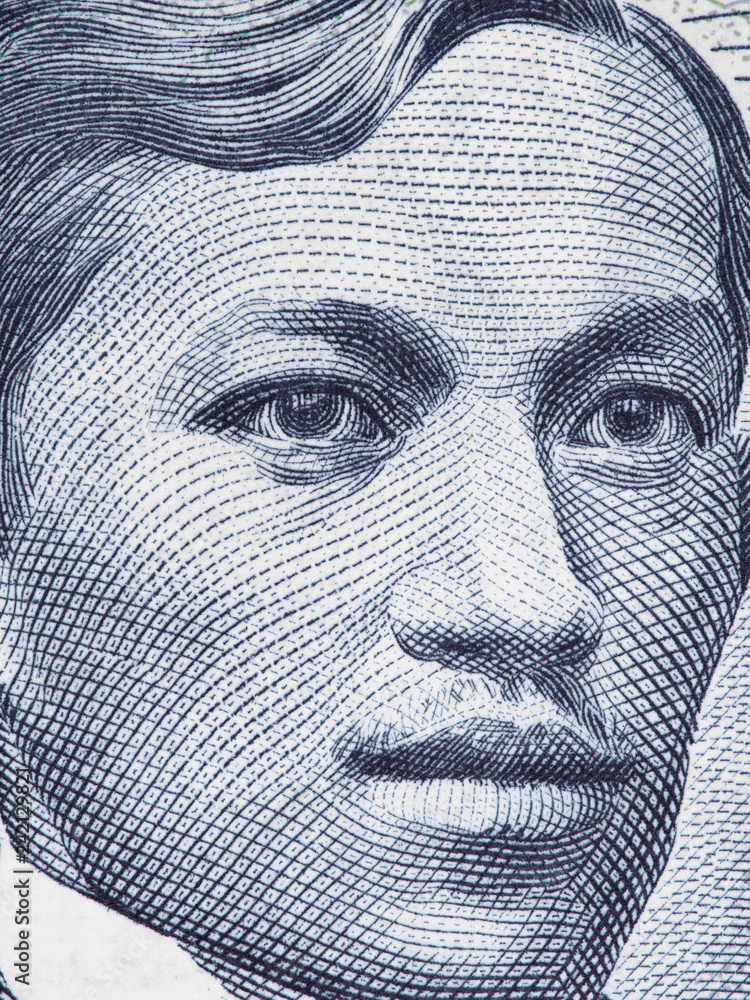 Jose Rizal portrait on Philippine peso extreme macro. Face of Jose ...
