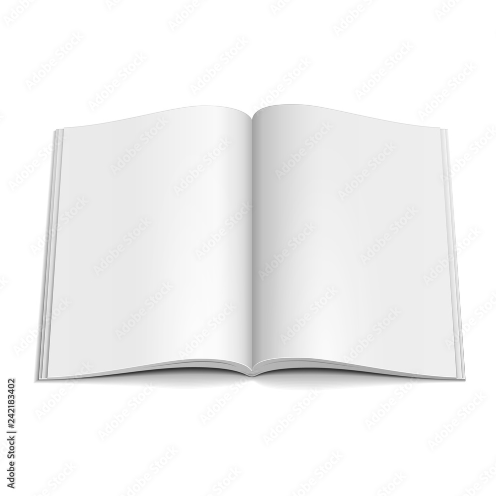 Blank Open Magazine, Book, Booklet, Brochure, Cover. Illustration ...