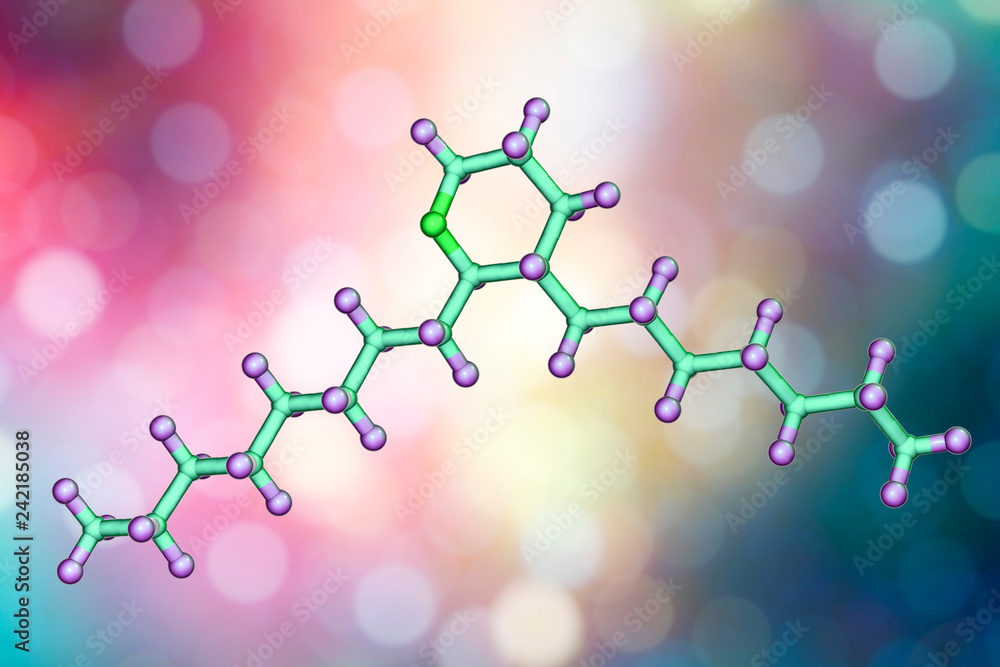 Thromboxane molecule, a lipid eicosanoid produced in platelets, has ...