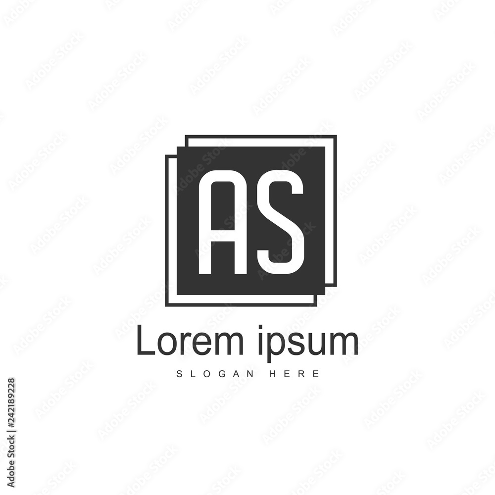 AS Letters Logo Design. Simple and Creative Black Letter Concept ...