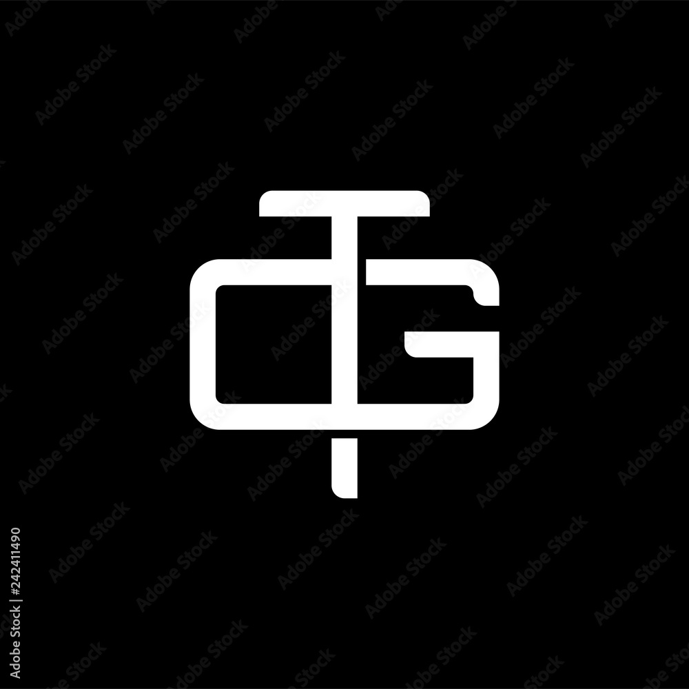 Initial letter G and T, GT, TG, overlapping interlock monogram logo ...