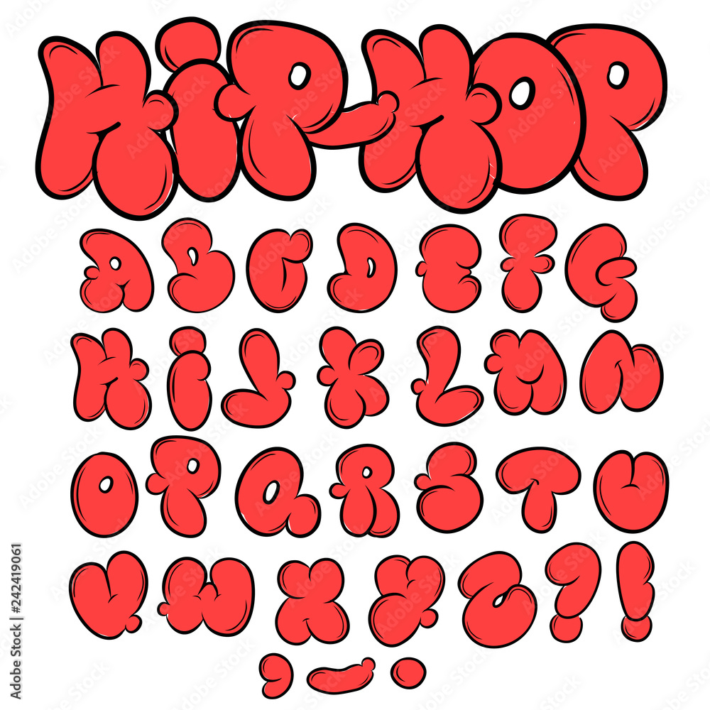 Set street type calligraphy design alphabet graffiti style tag letters ...