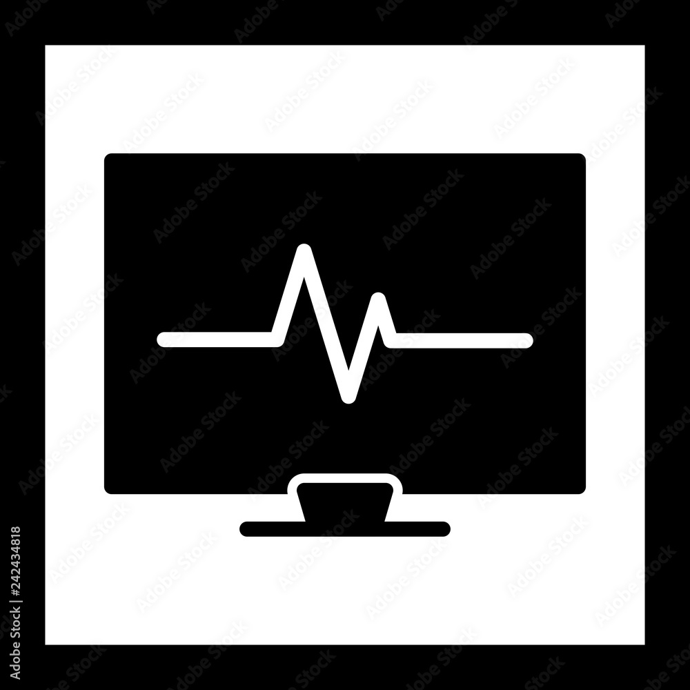 Vector ECG Icon Stock Vector | Adobe Stock