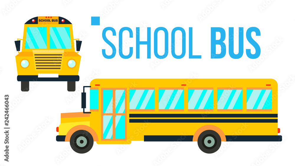 Стоковое векторное изображение «School Bus Vector. Yellow Classic ...