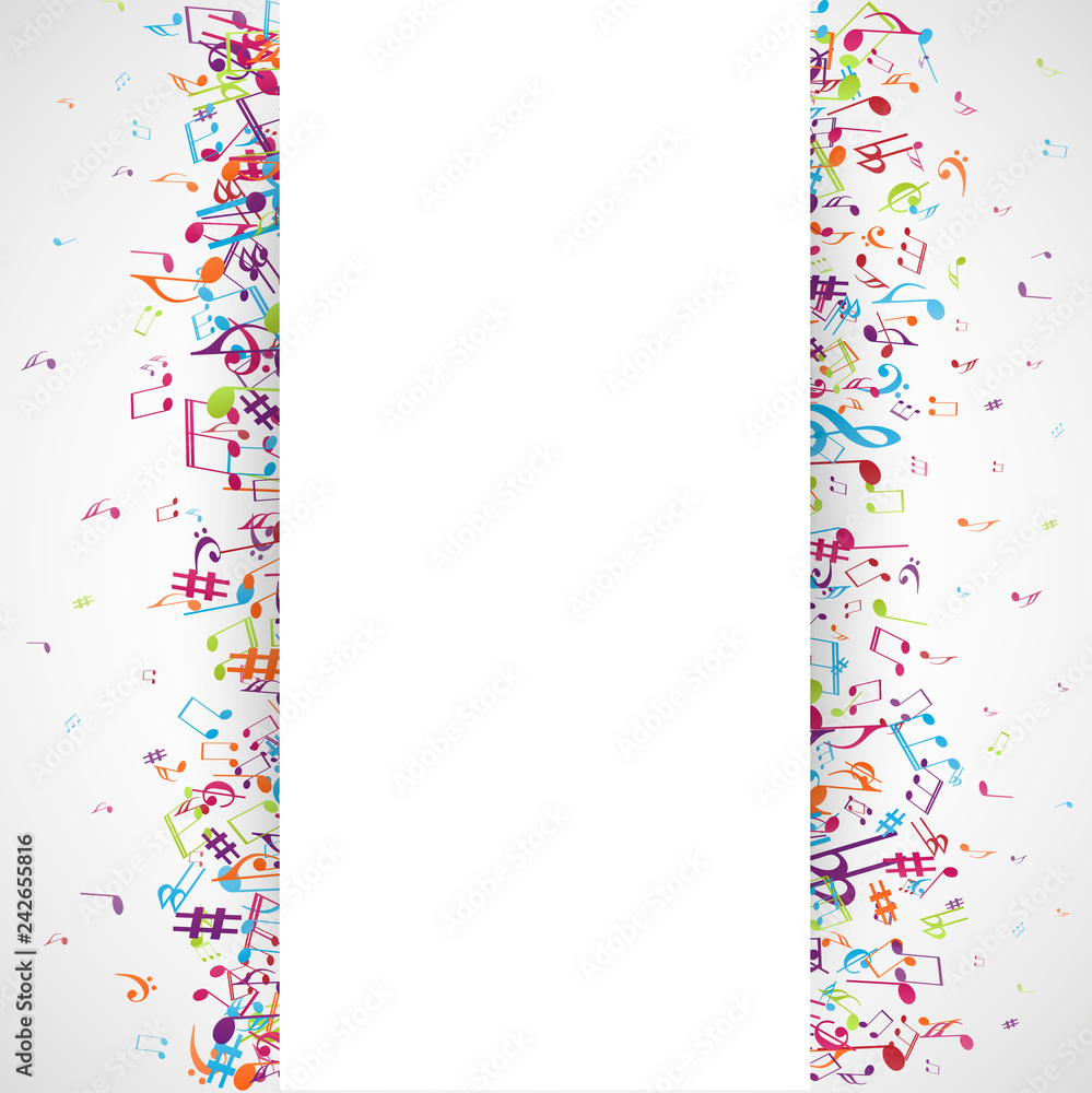 Colorful music notes background Stock Vector | Adobe Stock