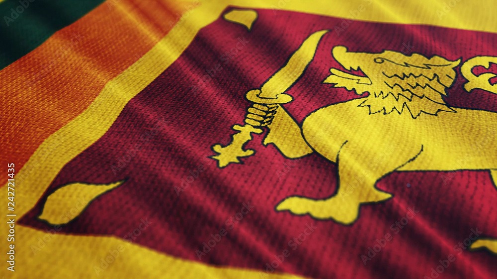 Sri Lanka flag is waving 3D animation. Symbol of Sri lanka national on ...