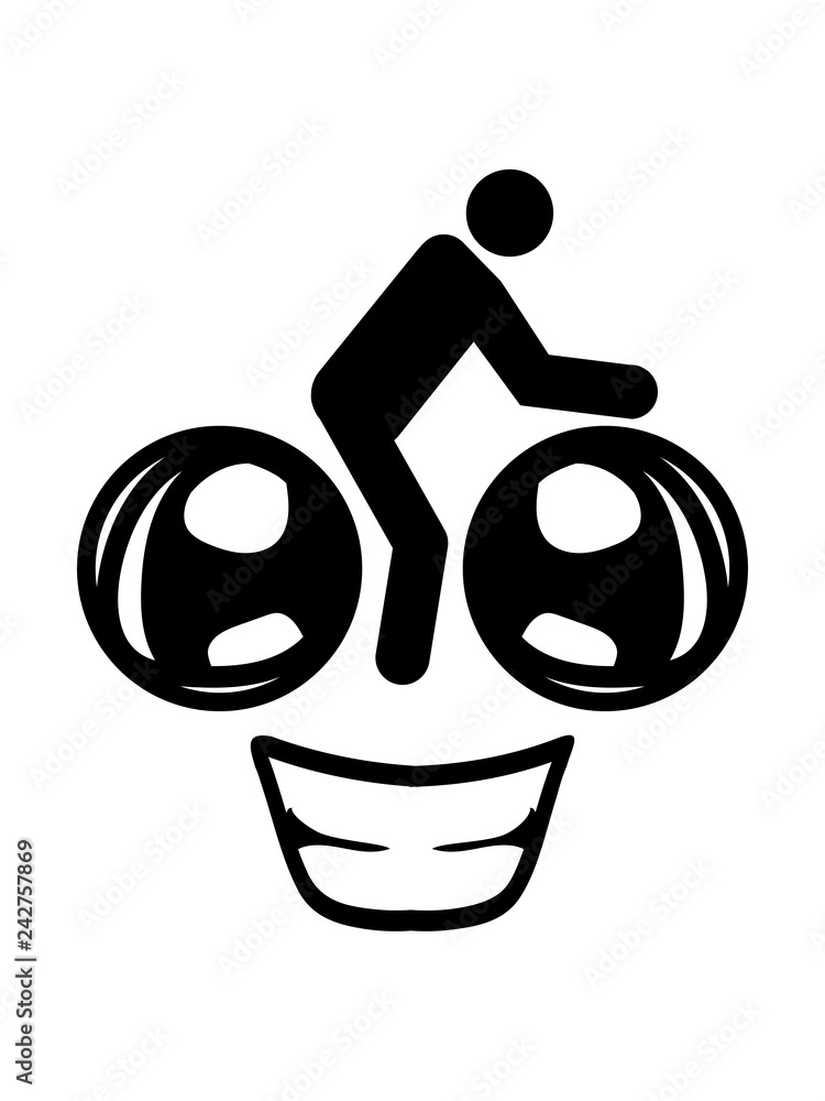 gesicht augen comic cartoon fahrrad fahrer fahren biker sport tour ...