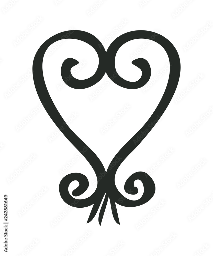Adinkra Vector illustration: Sankofa Heart Symbol isolated. Stock ...
